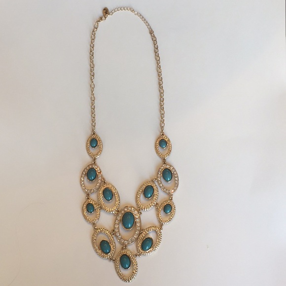 etc! | Jewelry | New Etc Faux Gold Jade And Crystals Necklace | Poshmark